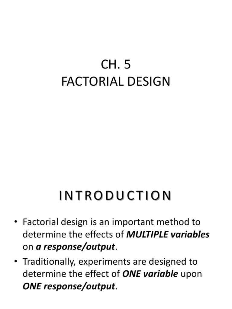 CH 5 Factorial Design | PDF | Experiment | Heat Transfer