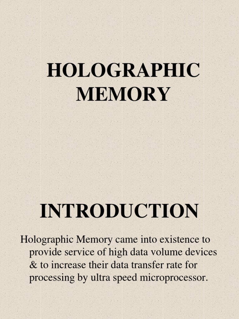 Holographic Memory | PDF | Holography | Computer Data Storage