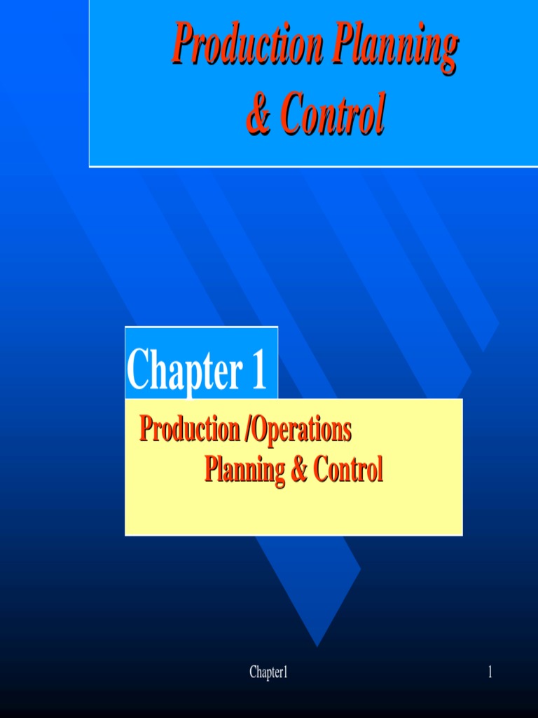Production Planning & Control Overview | PDF | Operations Management ...