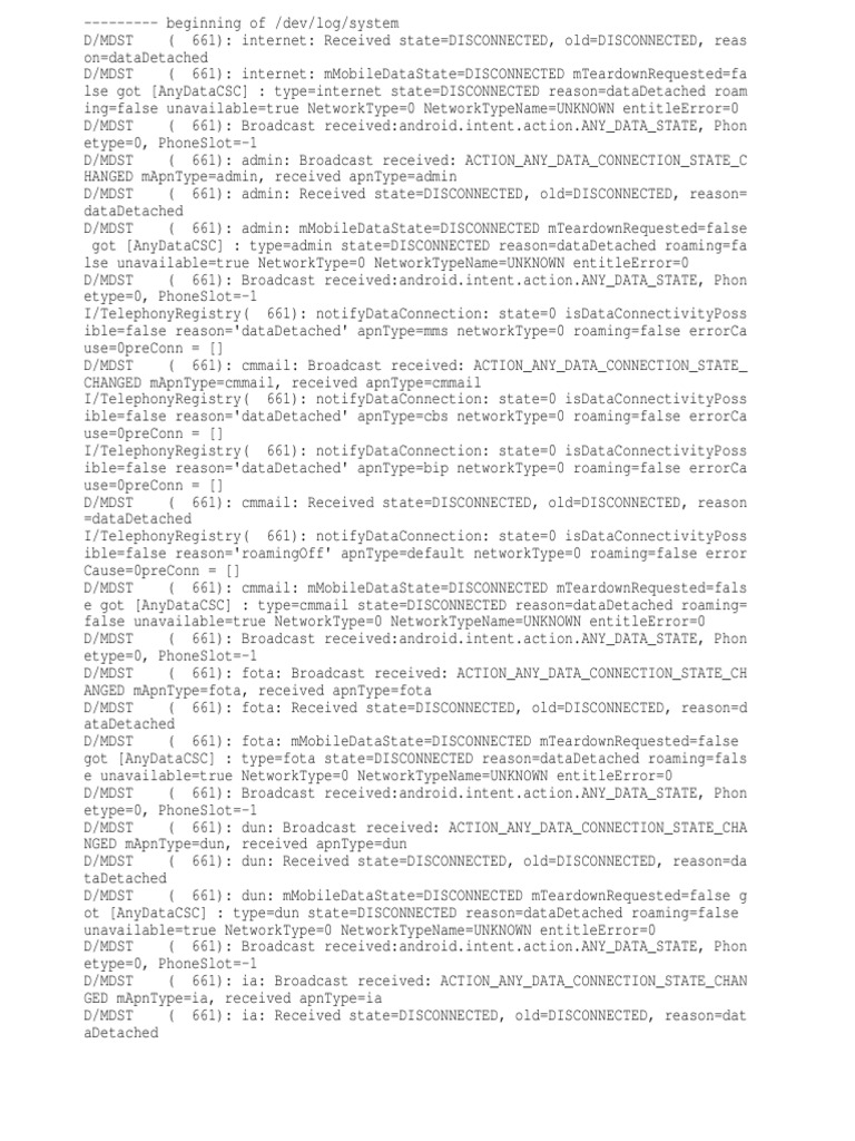 Log | PDF | Mobile Telecommunications | Digital Technology