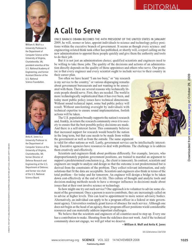 A Call To Serve | PDF | Engineer | Design