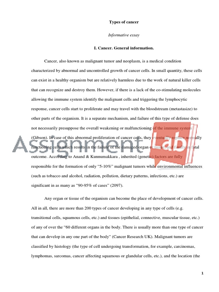 I. Cancer. General Information | PDF | Lung Cancer | Cancer