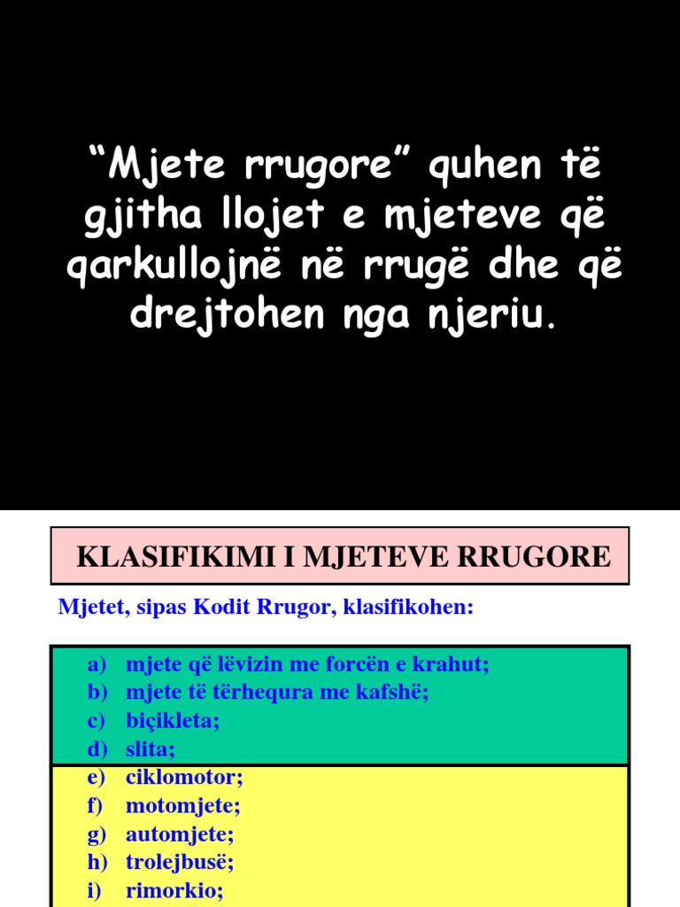Teoria 11 Mjetet Rrugure | PDF