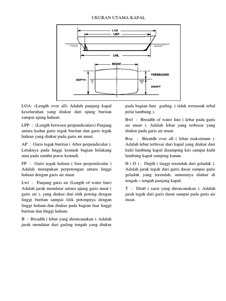 Ukuran Utama Kapal Dan Stabilitas | PDF