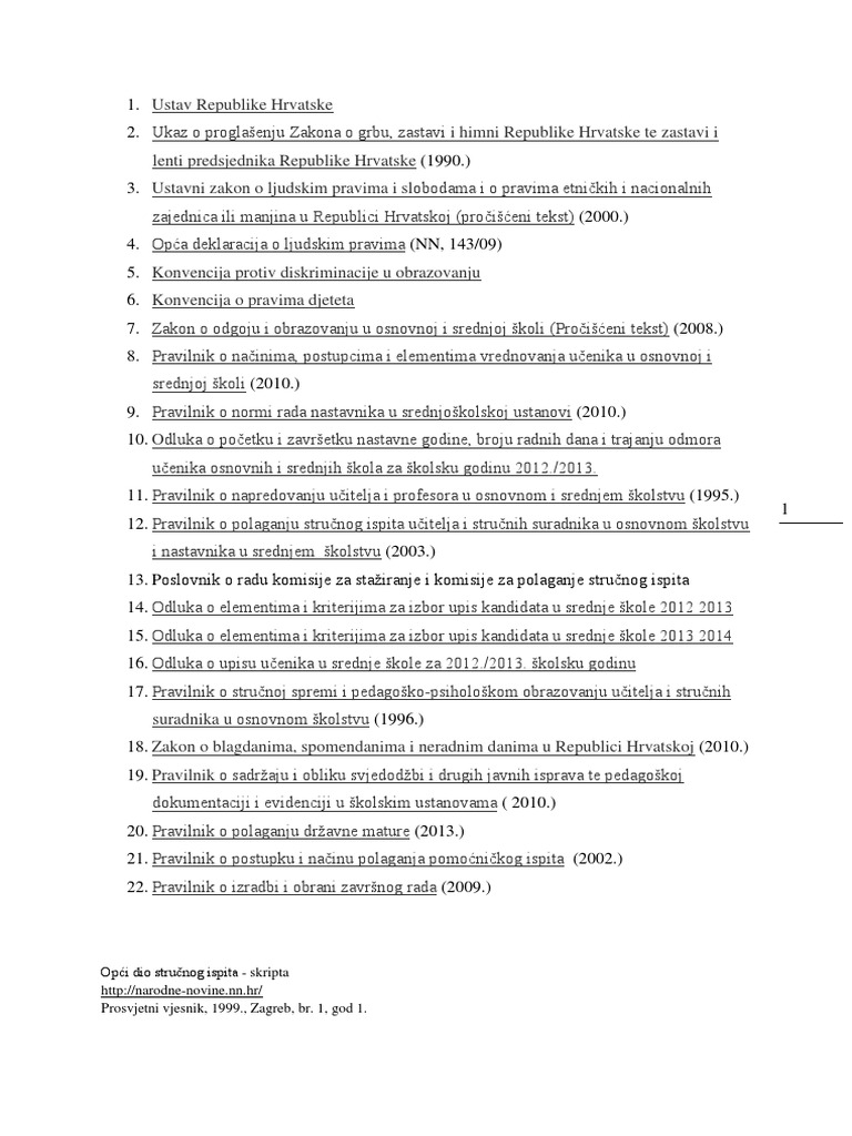 Skripta Zakoni | PDF