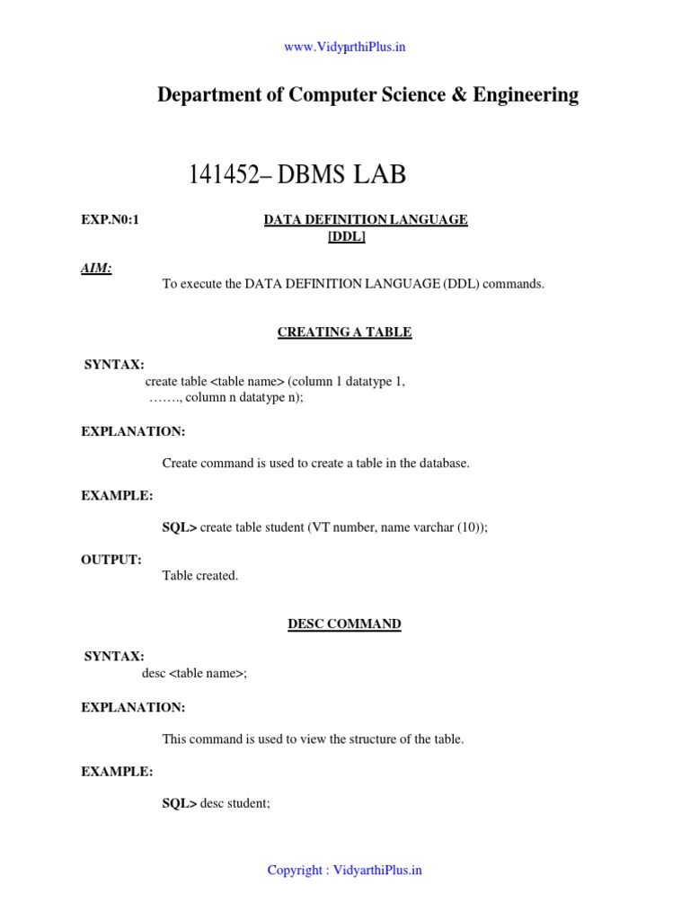 Database Management Systems Lab | PDF | Java Virtual Machine | Java ...
