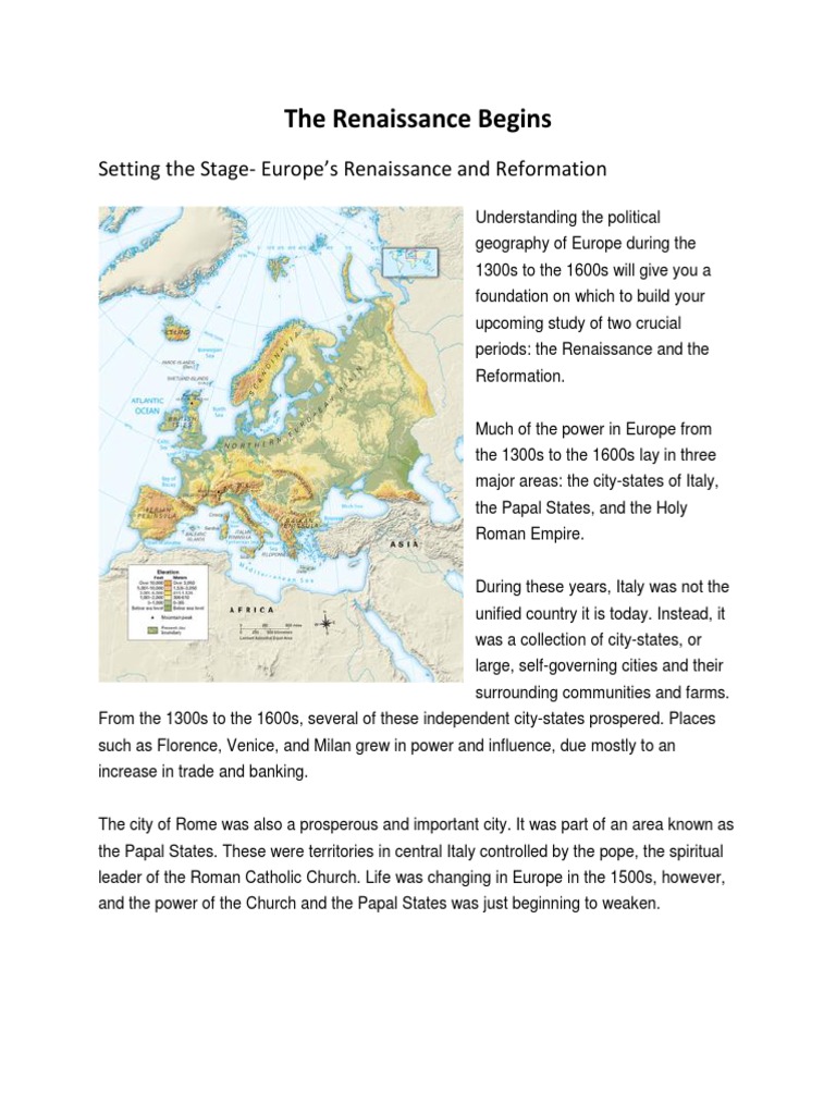 The Renaissance Begins Text | PDF | Renaissance | Humanism