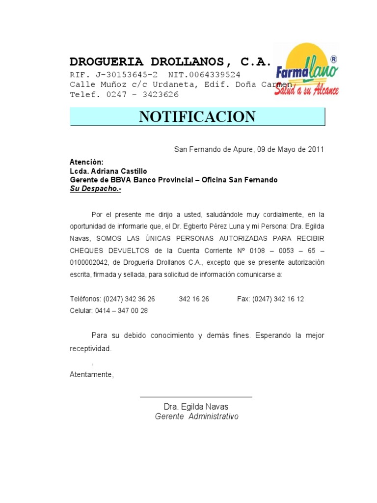 Cartas Banco Cheque Devuelto | PDF | Bancos | Bancario