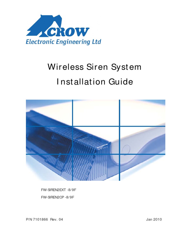 Wireless Siren EN Rev-D 27-01-2010 | PDF | Trademark | Power Supply