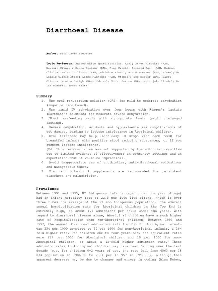 Diarrhoeal Disease | Diarrhea | Medical Specialties