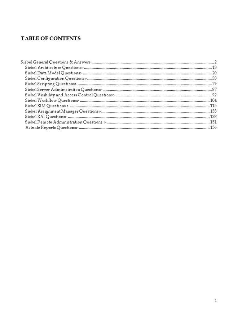 Siebel Interview Ques 600 Pdf Database Index Web Server 