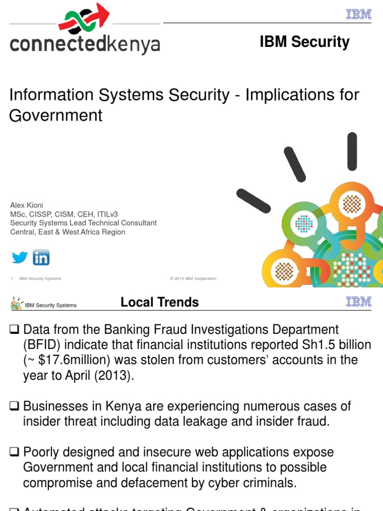 Day 2-Alex Kioni-IBM-Information System Security-Implications For Kenya ...