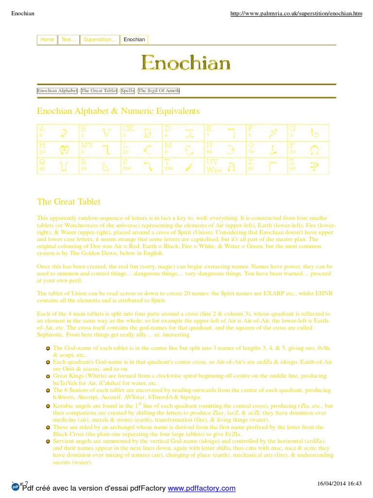 Enochian | PDF | Magic (Paranormal) | Mythological Powers