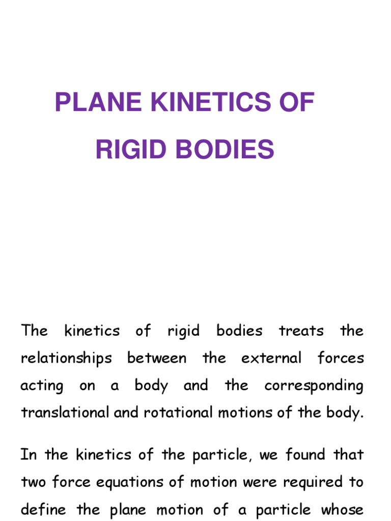 Kinetics of Rigid Body | PDF | Rotation Around A Fixed Axis | Force