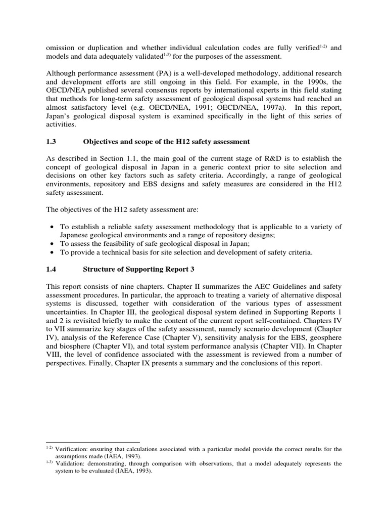 Objectives and Scope of The Safety Assessment | PDF | Sensitivity ...