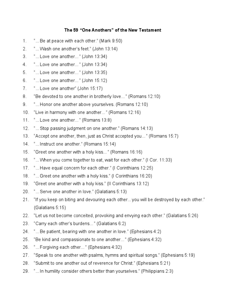 59one Another Scriptures | PDF | Epistle To The Colossians | Epistle To ...
