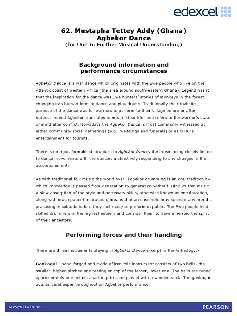 Unit 6 62 Mustapha Tettey Addy Ghana Agbekor Dance | PDF | Rhythm ...