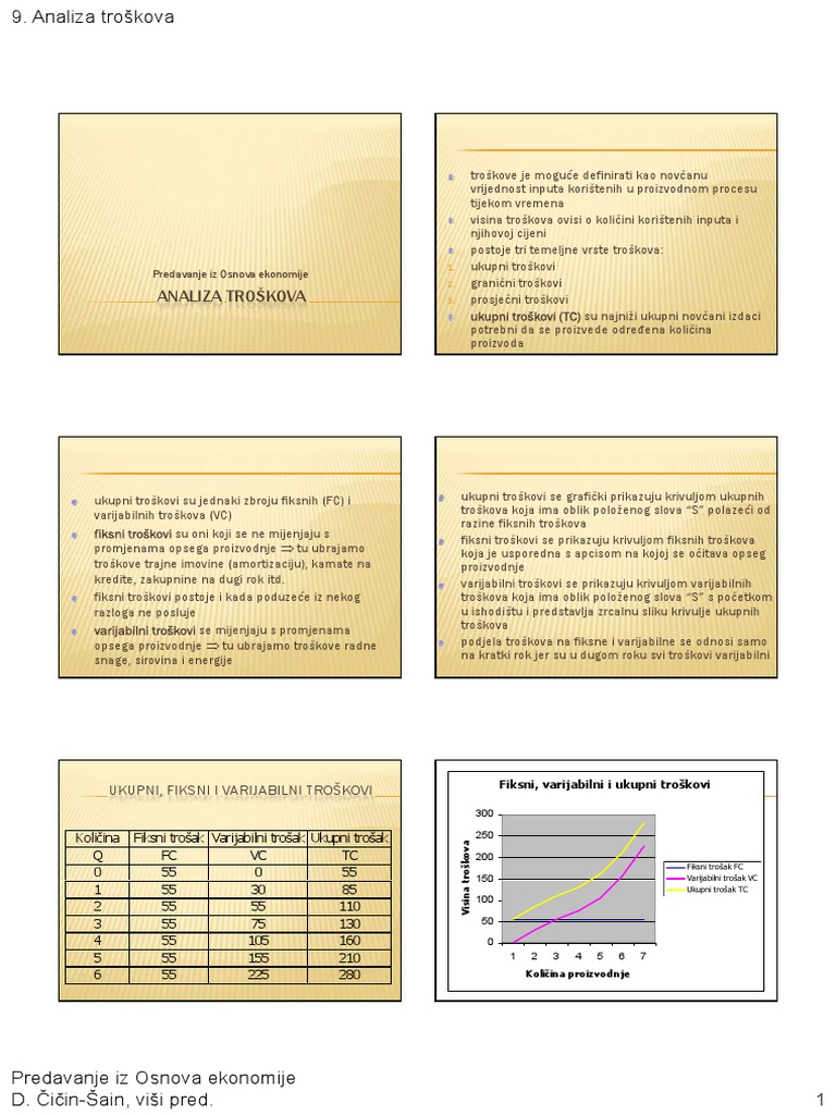 Analiza Troskova | PDF