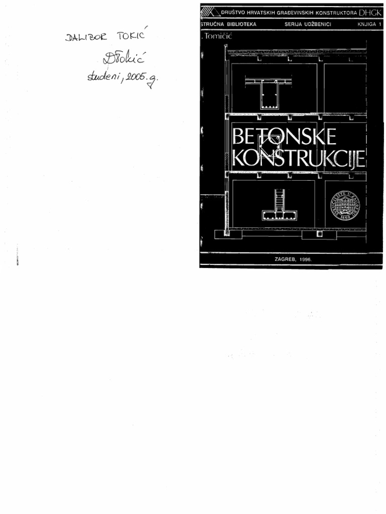 Tomicic Ivan, Betonske Konstrukcije | PDF