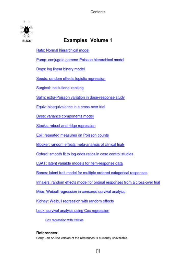 The BUGS Project Examples Volume 1 | PDF