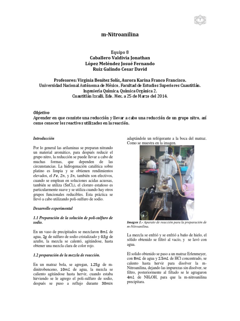 4 M Nitroanilina | PDF | Cristalización | Redox