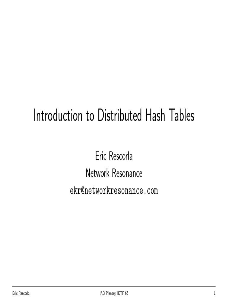 Introducao A DHTs | PDF | Peer To Peer | Internet Protocols