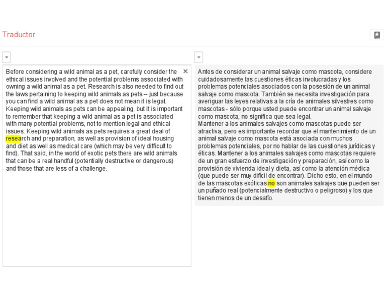 Traductor de | PDF | Animals And Humans | Domesticated Animals