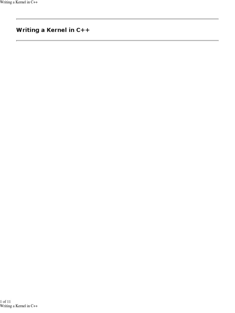 Writing A Kernel in C++ | PDF | Operating System Technology | Areas Of ...