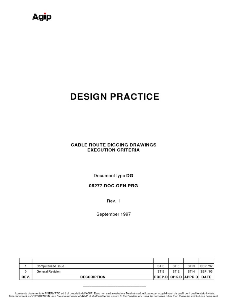 Design Practice: Cable Route Digging Drawings Execution Criteria ...
