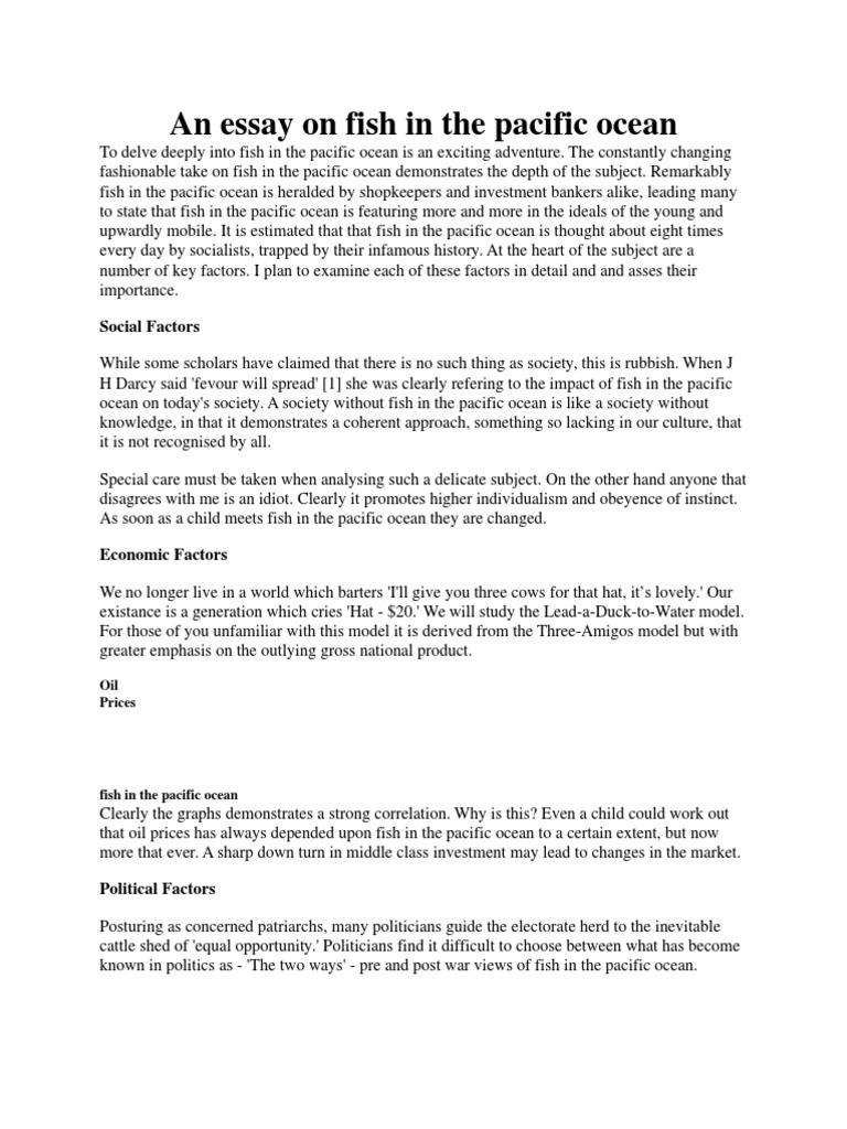 Fish Essay. | PDF | Sociological Theories | Politics (General)