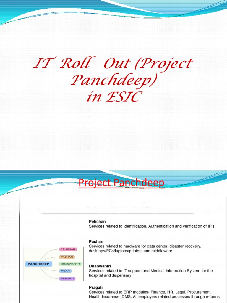 IT Roll Out (Project Panchdeep) in Esic | PDF | Cheque | Identity Document