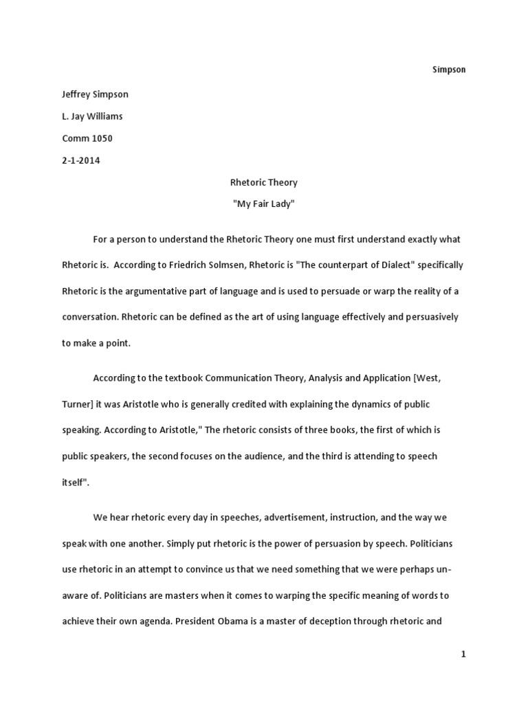 My Fair Lady | PDF | Pygmalion (Play) | Rhetoric