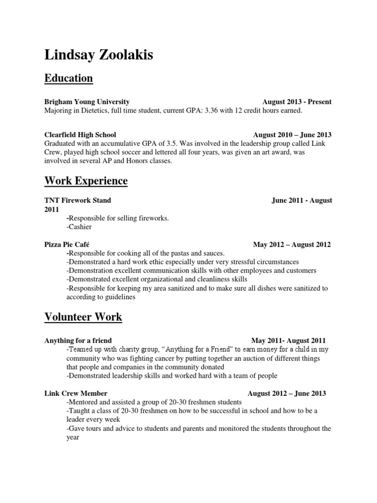 Lindsay Zoolakis: Education & Experience | PDF | Lifestyle