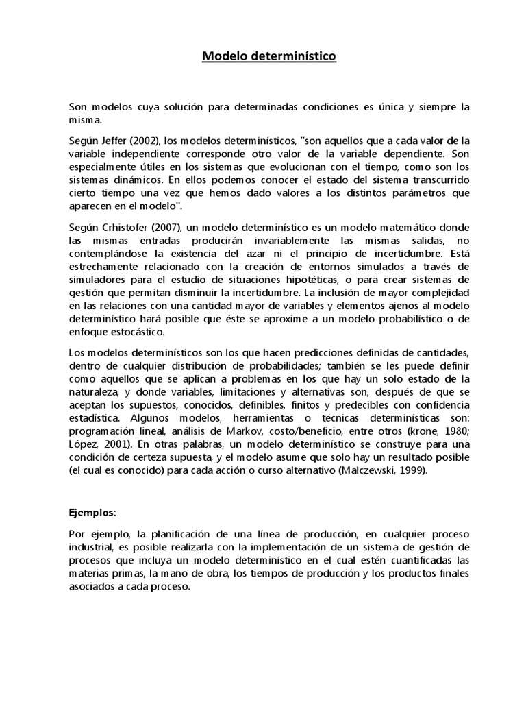 Modelo Determinístico | PDF | Modelo matemático | Inventario