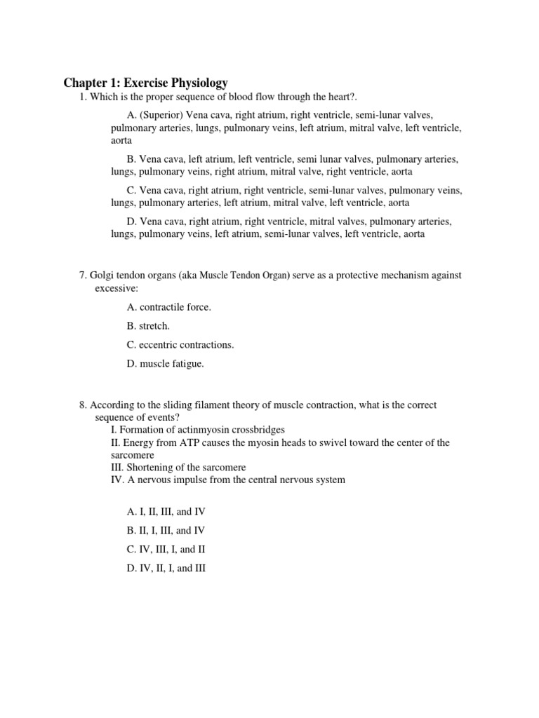 ACE Personal Trainer Sample Questions | PDF