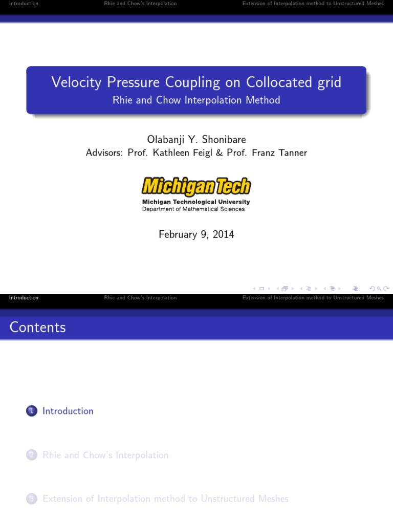 Velocity Pressure Coupling On A Collocated Grid | PDF | Computational ...