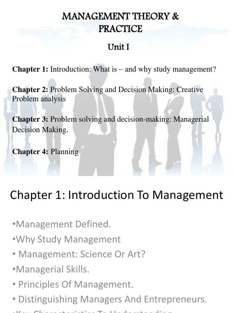 Management Theory and Practice | PDF | Goal | Decision Making
