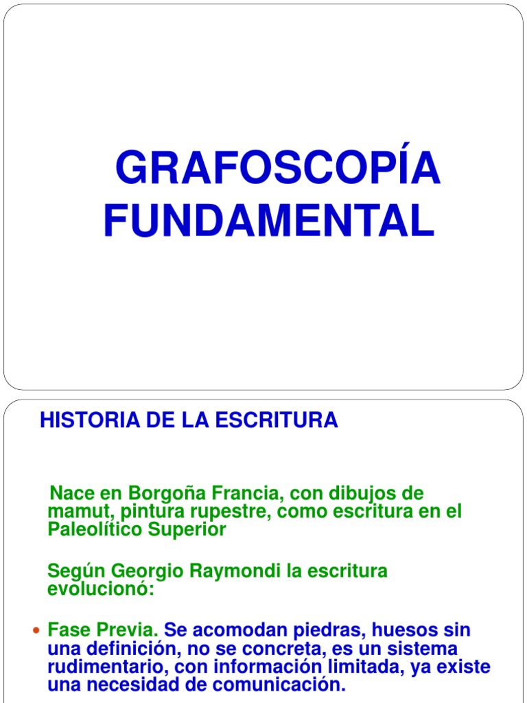 1 Grafoscopia Fundamental | PDF | Escritura | Dibujo