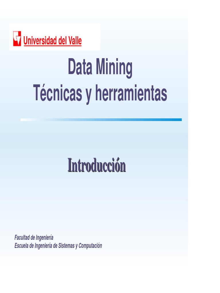 Data Mining Introduccion | PDF | Procesamiento de datos | Almacén de datos