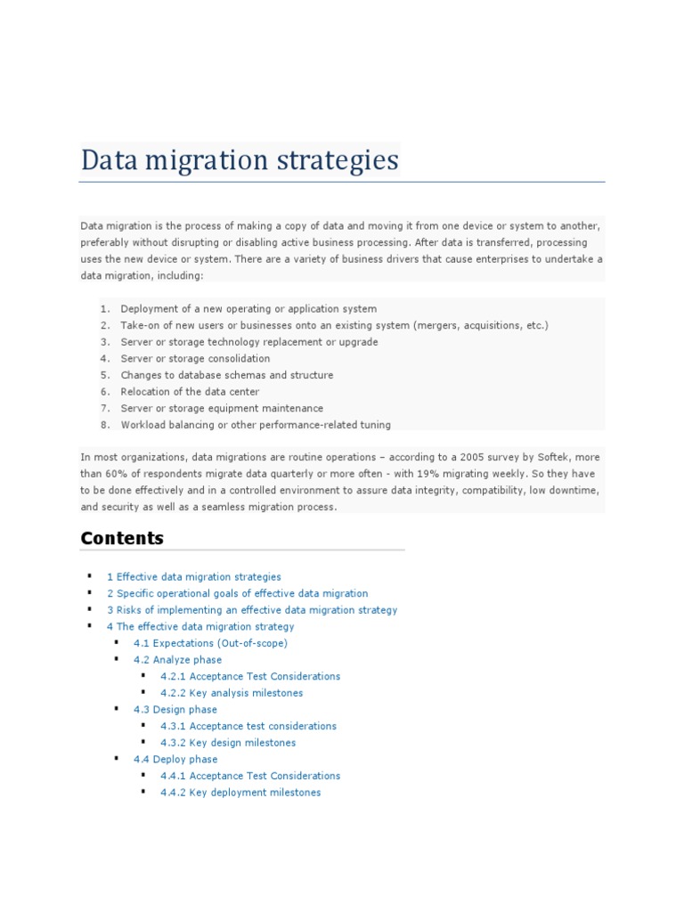 Data Migration Strategies | PDF | Strategic Management | Databases