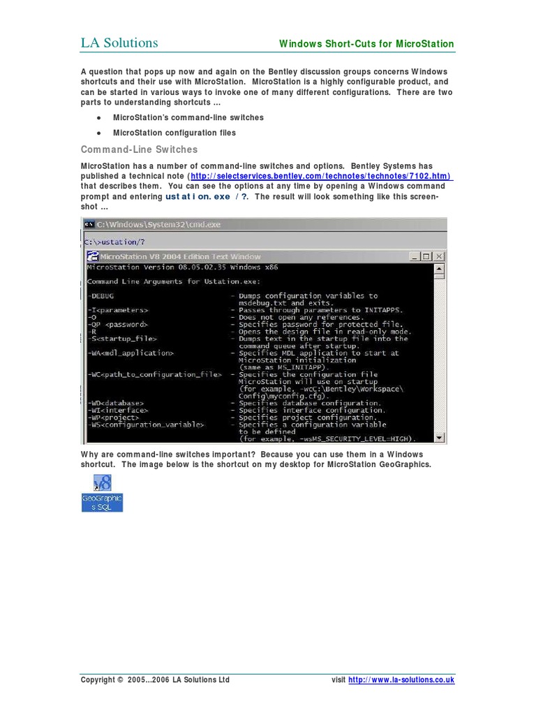 ShortCuts For MicroStation | PDF | Command Line Interface | Computer File