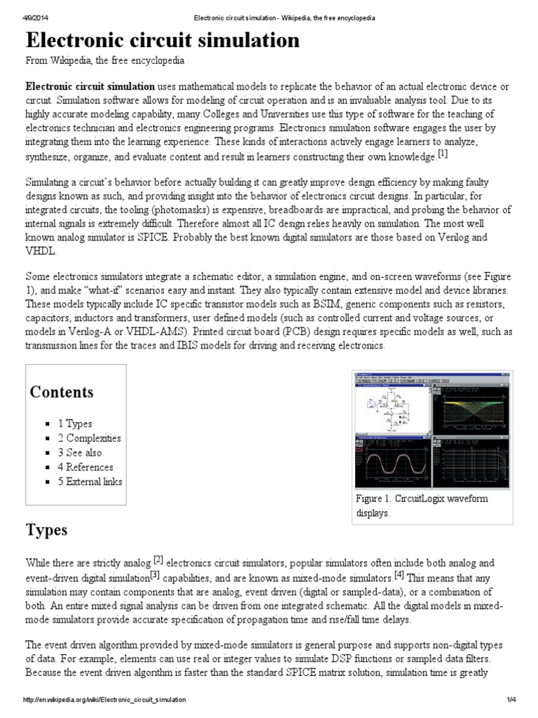 Electronic Circuit Simulation - Wikipedia, The Free Encyclopedia | PDF ...