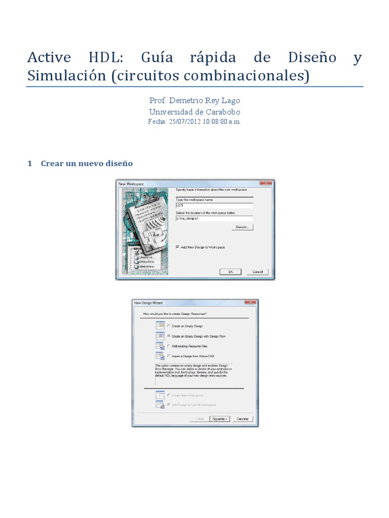 Guía de Diseño y Simulación VHDL | PDF | Arte