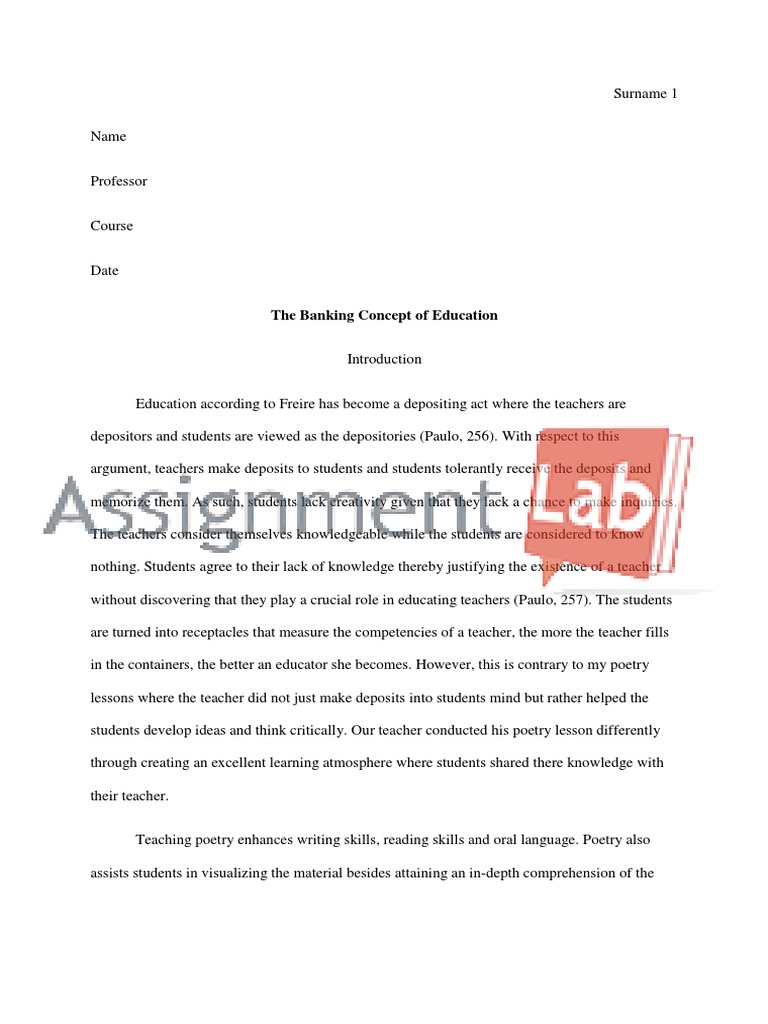 The Banking Concept of Education | PDF | Thought | Teachers