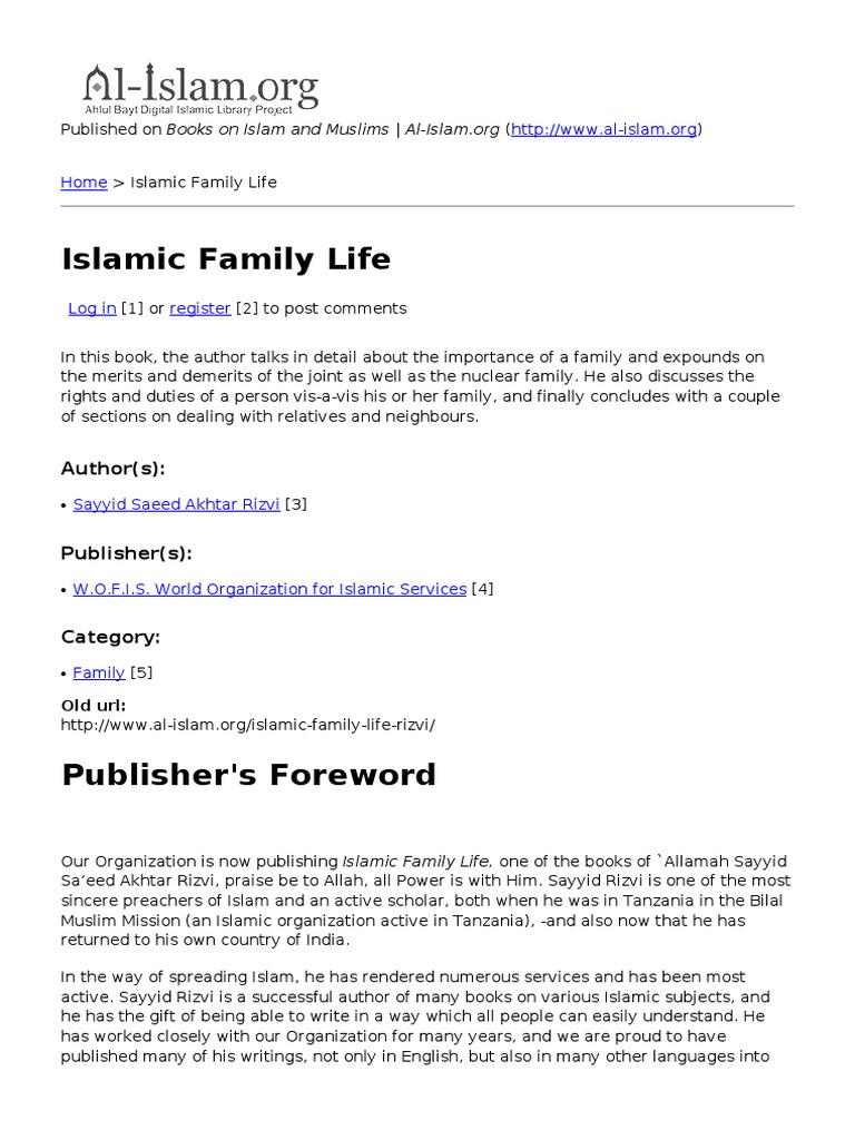 Islamic Family Life | PDF | Muhammad | Hijab