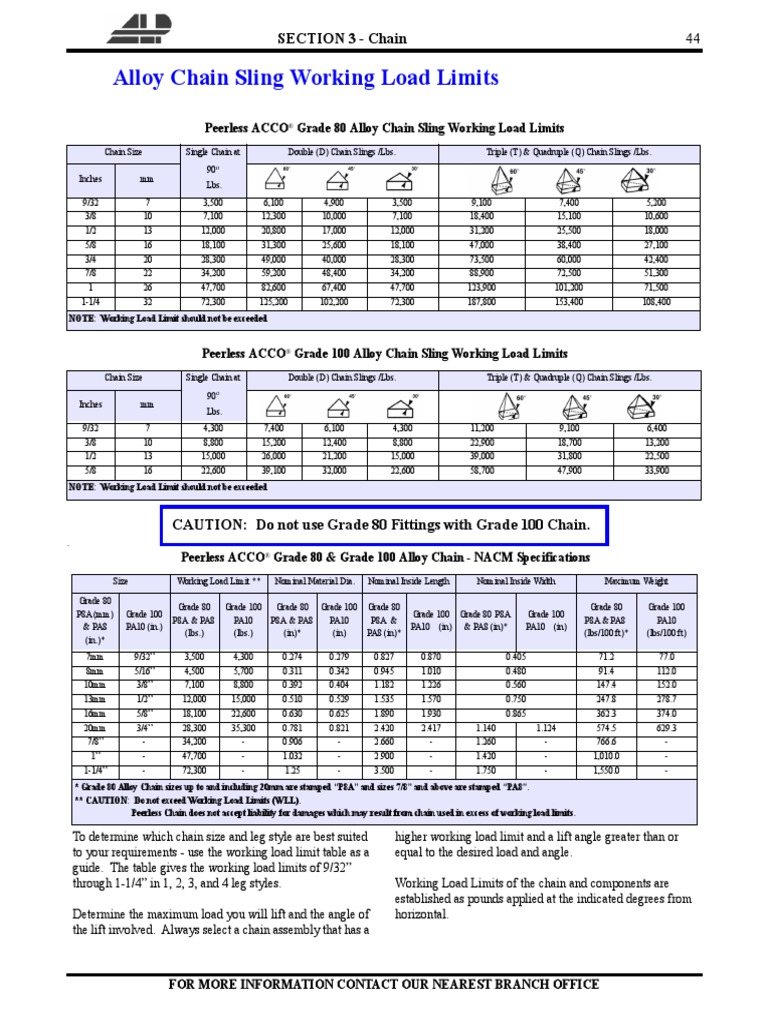 Alloy Chain Sling Working Load Limits | PDF | Fatigue (Material) | Steel