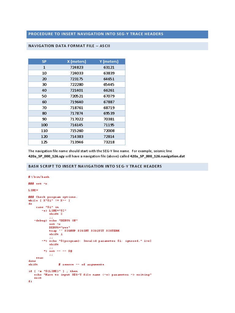 Inserting Navigation in SEG-Y Headers | PDF | Computer Programming ...