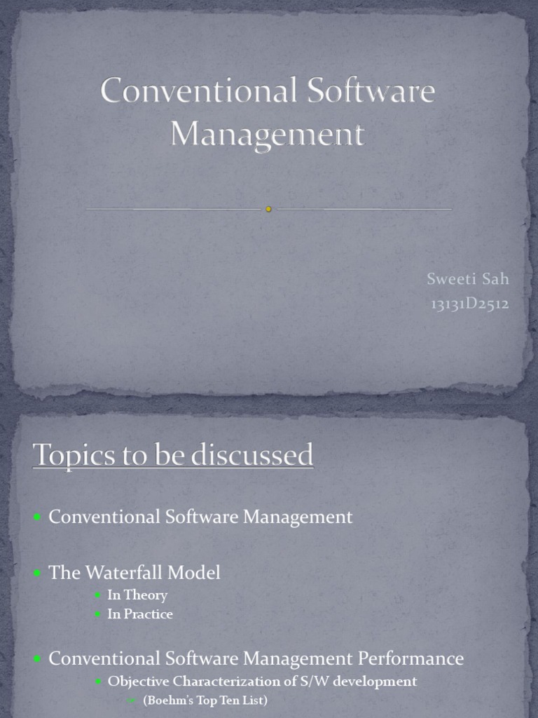 Conventional Software Management Overview | PDF | Computer Program ...