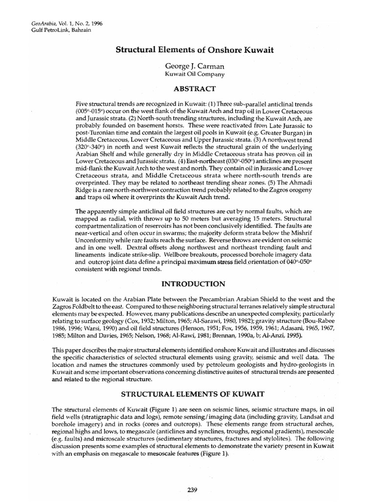 StructuralElementsofOnshoreKuwait Small | PDF | Fault (Geology ...