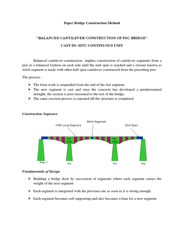 Balanced Cantilever Bridge Construction | PDF | Precast Concrete ...